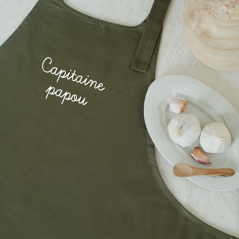Tablier brodé message manuscrit - Personnalisable
