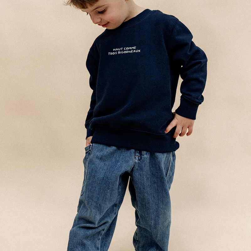 Sweat enfant brodé Haut comme trois bigorneaux